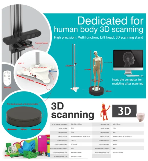 OEM ODM 3D Body Scan Turntable-BKL Hardware Kit 50cm Turntable Rotating ...