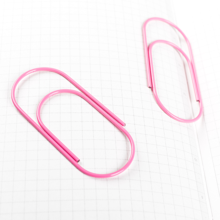 50x20mm Pink Paper Clips - Magnetic, Shaped, and Customizable
