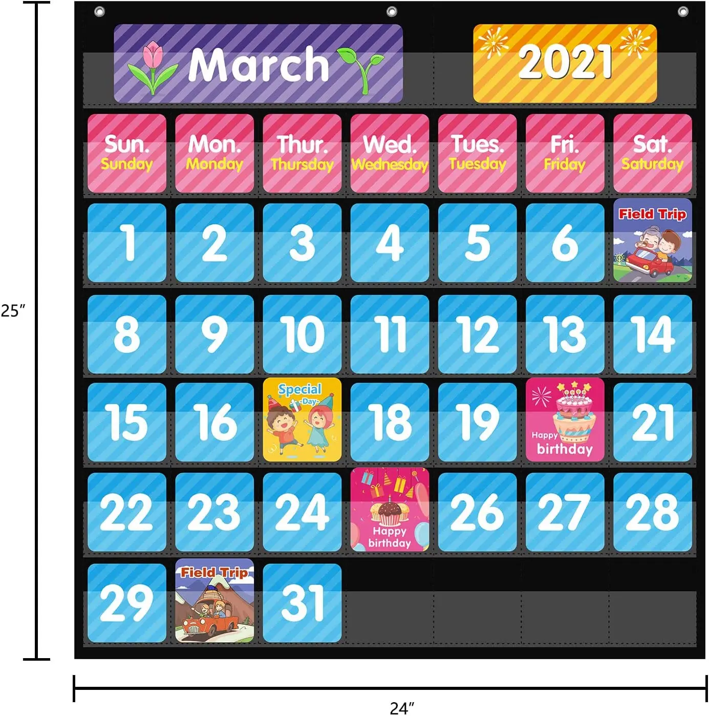 Wholesale Classroom Monthly Calendar Weather Pocket Chart Hanging Wall ...