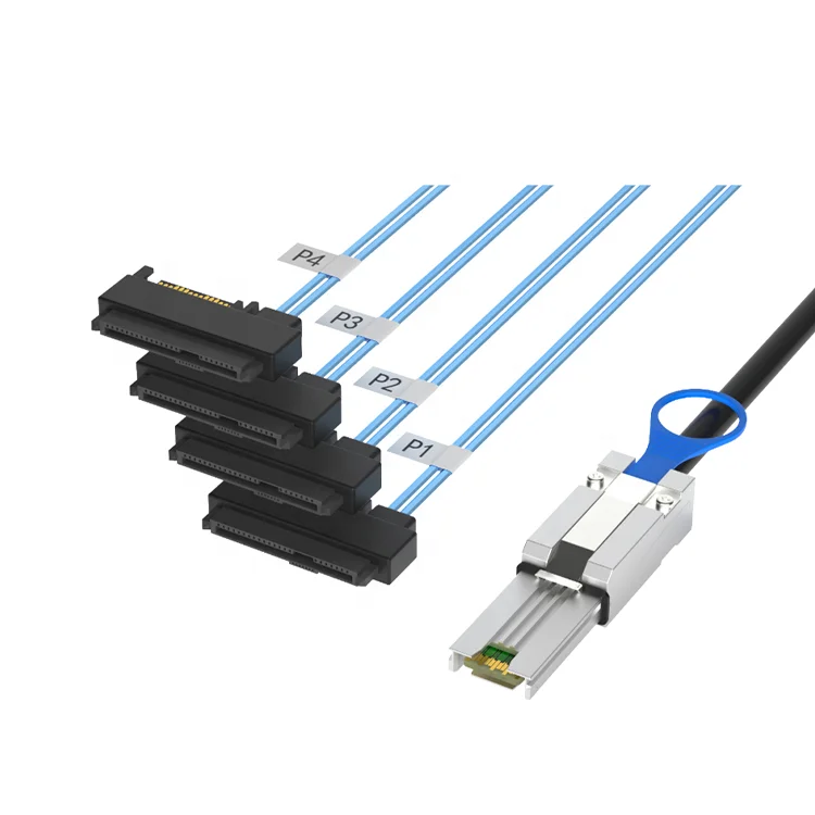 Mini SAS 26pin SFF-8088 to 4-SATA 29pin SFF8482 Raid Cable External ...