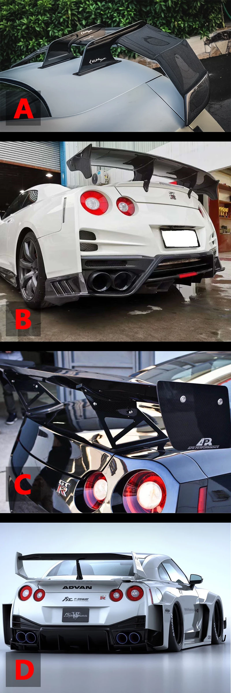 Carbon Fiber Spoiler Wing for GTR R35 Nismo Style Rear Wing