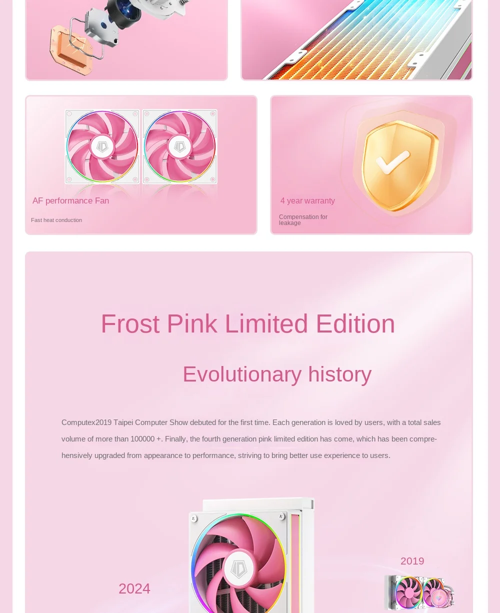 IDCOOLING PINK 240 ARGB - Efficient Water-Cooled CPU Radiator