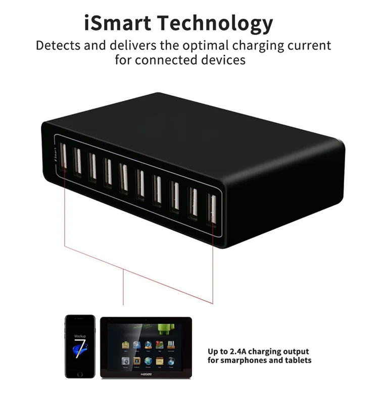 Anker Hot Selling 5V 12A 60Watt Multi Ports Fast Delivery 10 Usb Hub ...