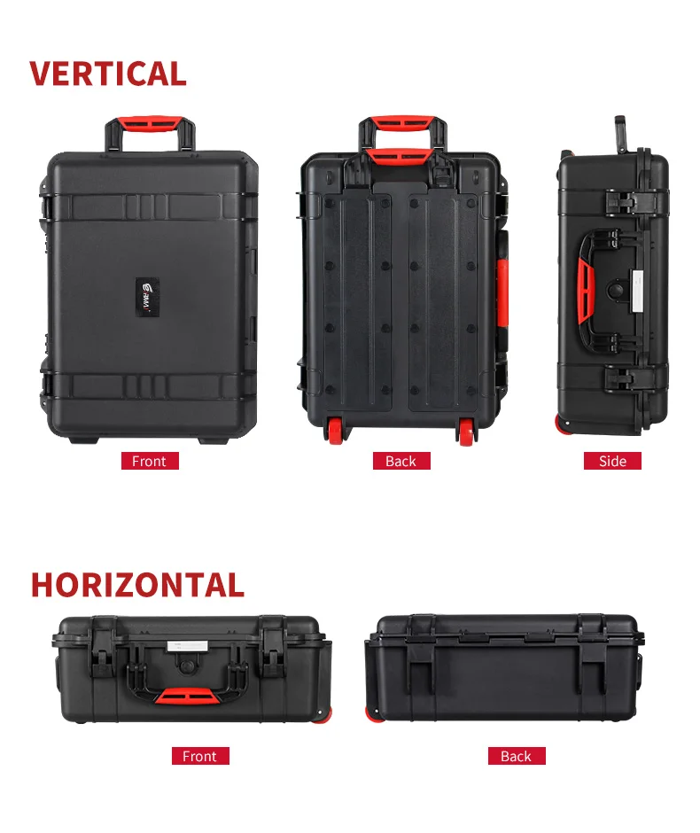 Eirmai R600 Waterproof Hard Case With Wheels And Foam Insert - Black ...
