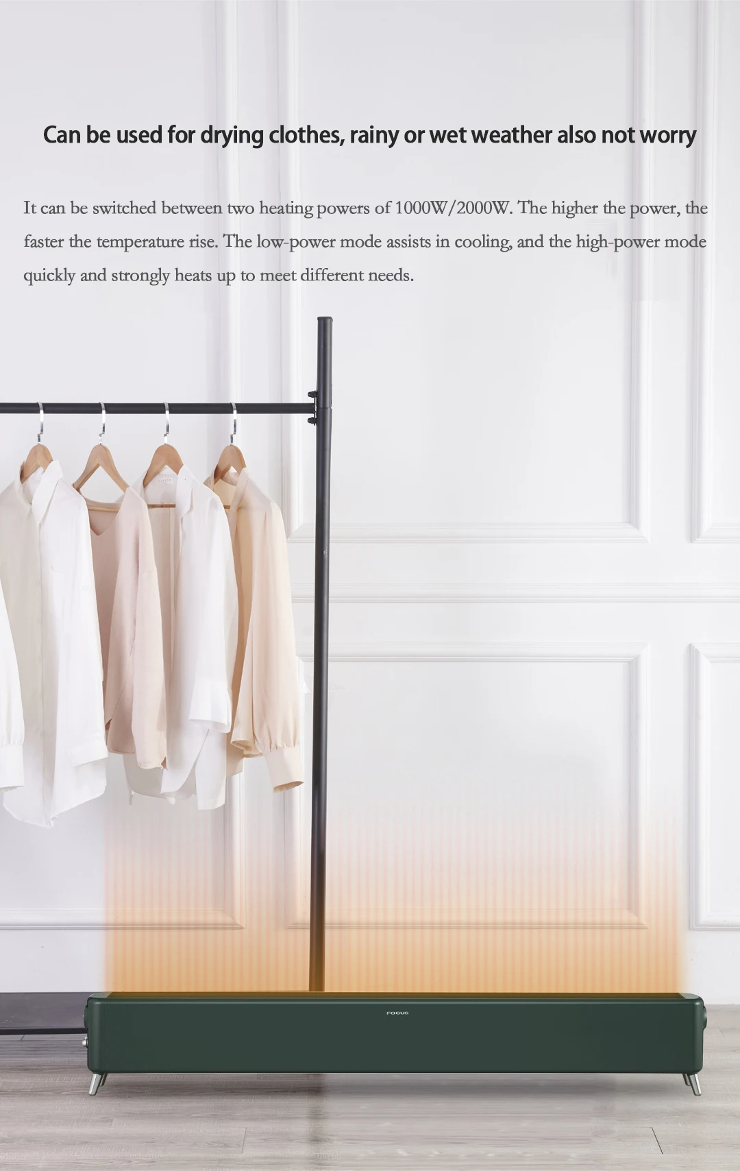 Q3-E 2000W Free Standing Waterproof Home Room Heater Electric Digital ...