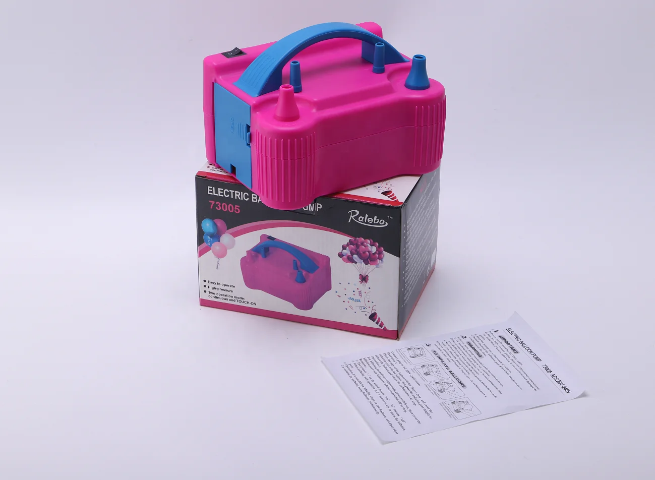 Globos Portable Electric Balloon Inflator Pump Pink Cartoon Style High ...