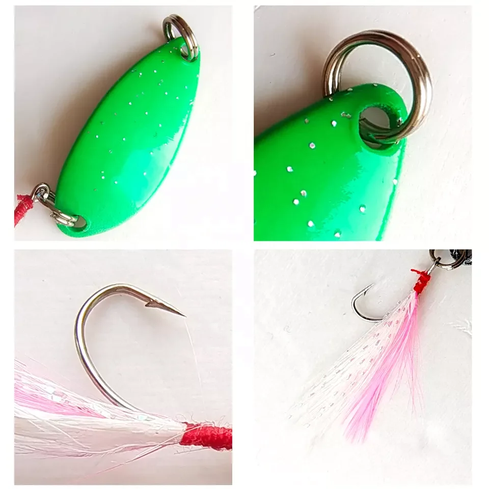 Seasky Culter Feather Carbon Hook Trout Area Micro Spoons 12pcs Fishing Spoon Combo Kit - Buy ...