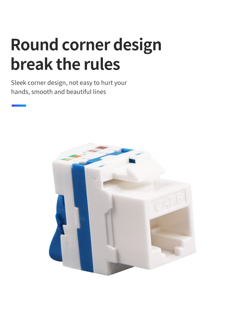 Utp Cat5/cat5e/cat6 Keystone Jack Safelectron Rj45 180 Degree Network Keystone Jack Toolless ...