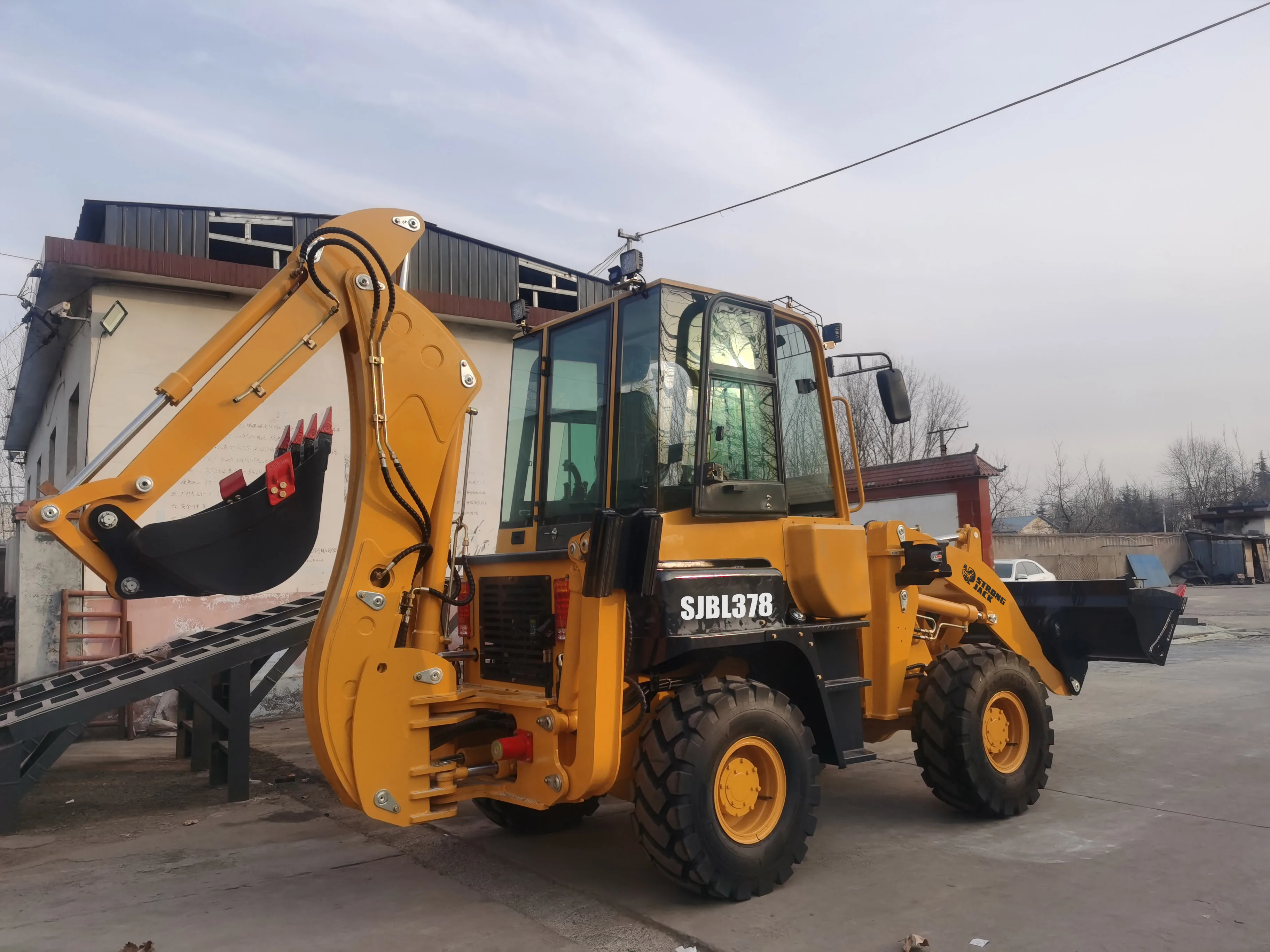 Mini Backhoe Loader 4x4 Wheel Loader Backhoe 3 Ton 5 Ton 4 Wheel Drive ...