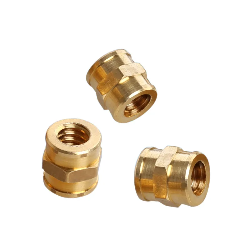 M6 M8 Yellow A Grade H59 Cylindrical Internal Thread Copper Stud Hex ...