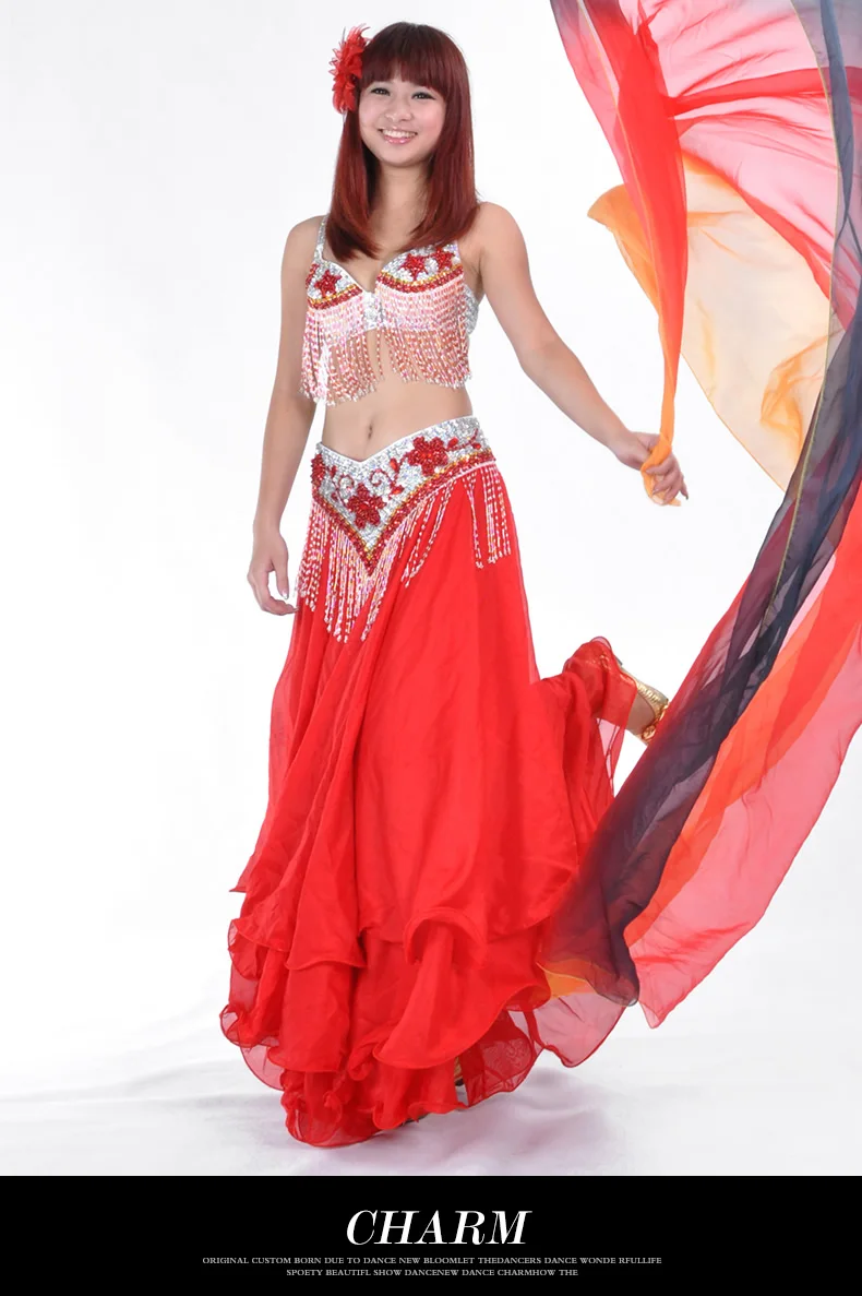 Red Belly Dance Performance Costumes For Ladies Bellyqueen - Buy Belly ...