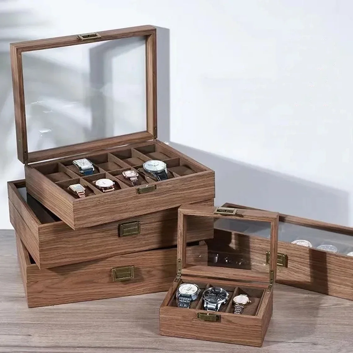 Retro Collection Custom Logo Engraved Watch Home Box High-end Solid ...