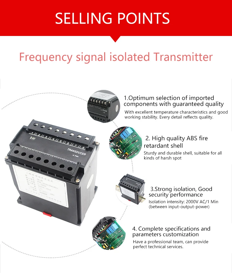 Active Power Transducer 1p2w / 3p3w / 3p4w Power Transmitter - Buy 3 Phase Power Transducer,High ...