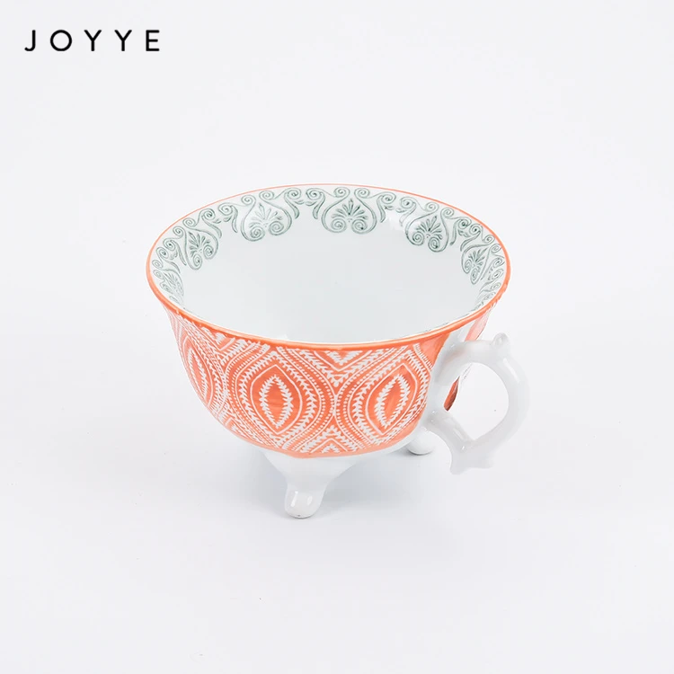 Joyye Ethnic Style Creative Coffee Mug - Wax Resist Three Footed Mug ...