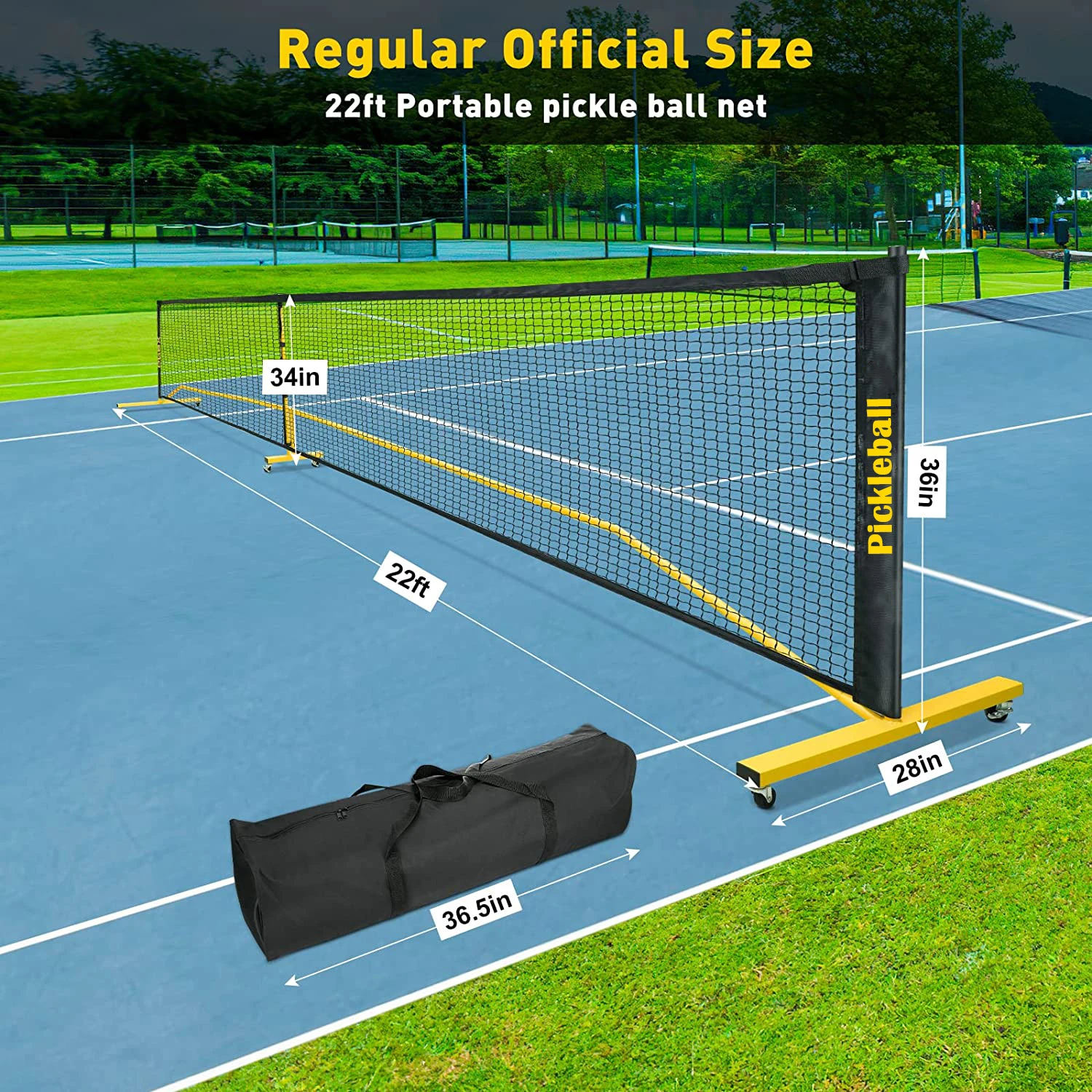 Foldable Pickleball Set - Portable Training Net & Paddles