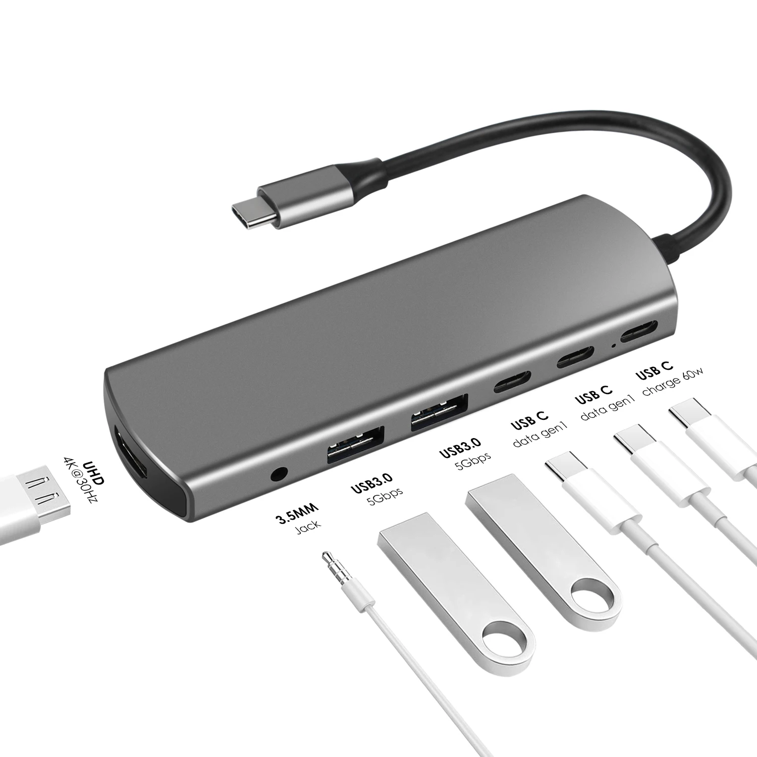 Hunda All In One Type-c Usb Hub Multifunctional Type-c To Usb3.0 Hd M1 ...