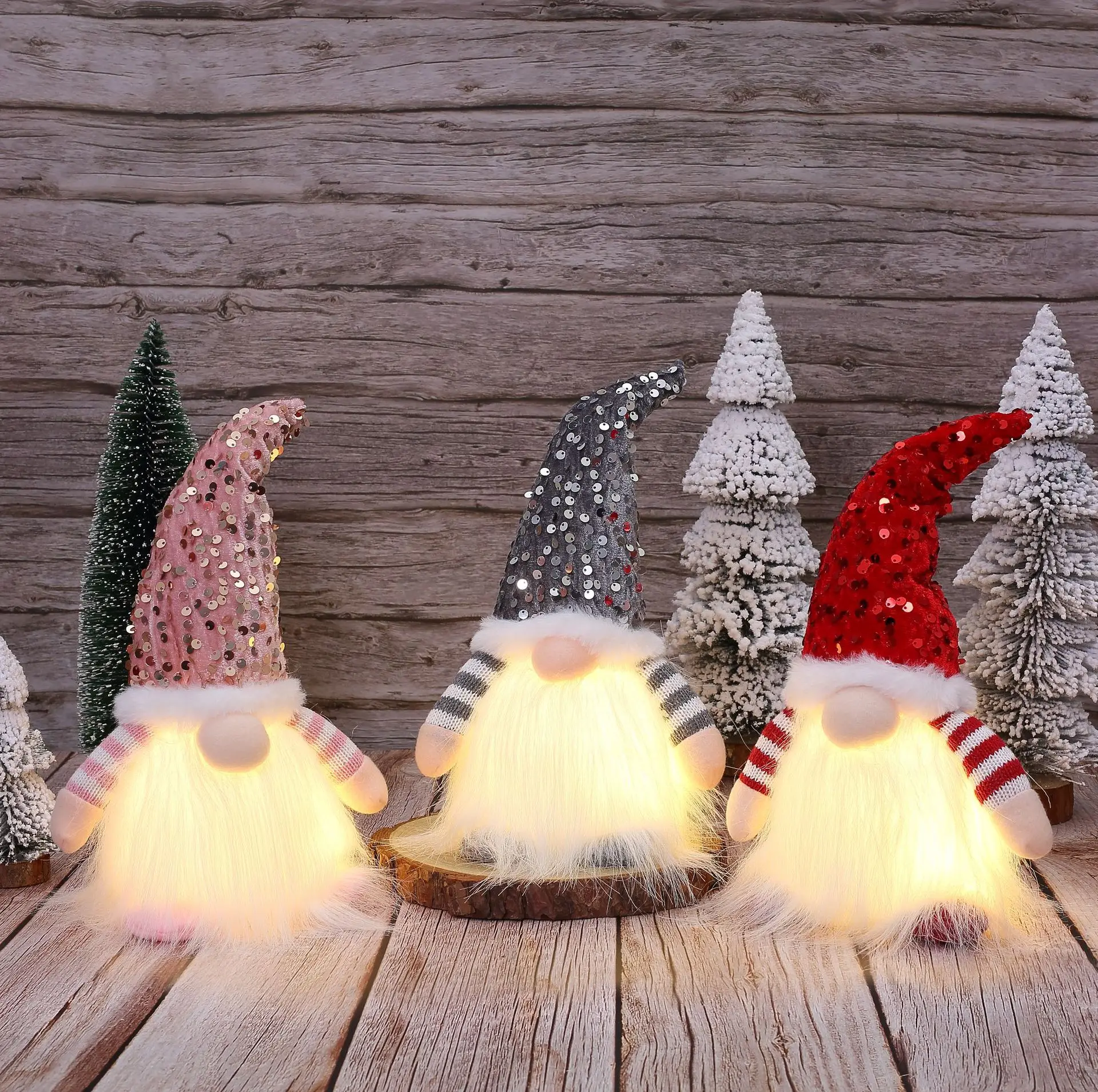 Handmade Rudolph Red-Nosed Reindeer Dwarf Doll Light Faceless Forest ...