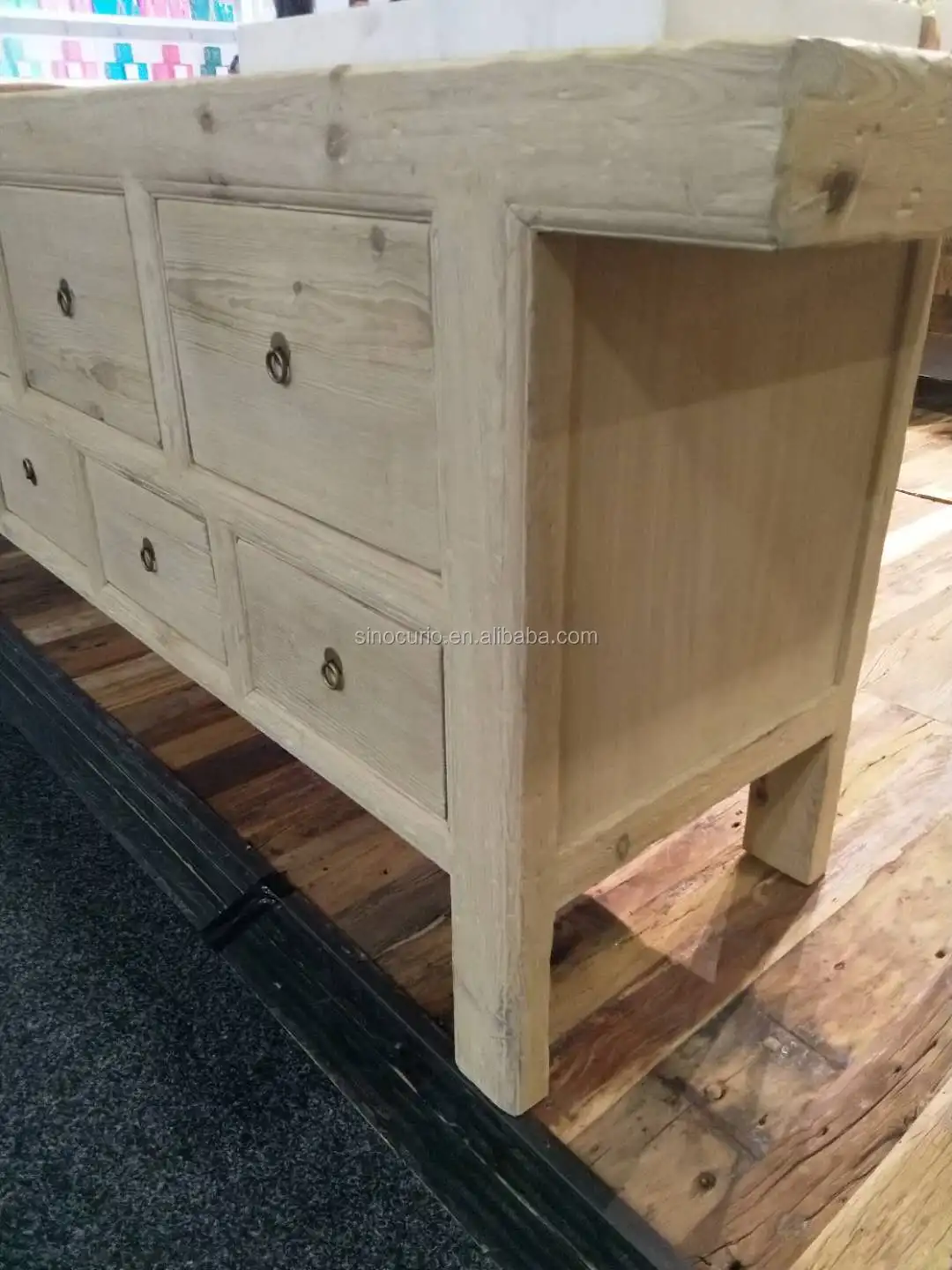 Antique Chinese Style Vintage Natural Reclaimed Wood Buffets and Sideboards