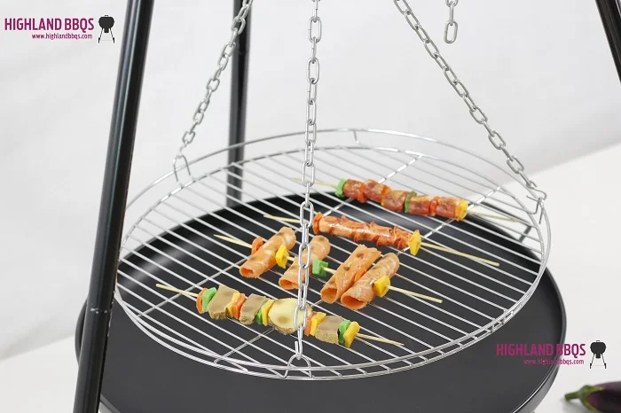 Camping Tripod Hanging Bbq Grills Hanging Fire Pit Height Adjustable ...
