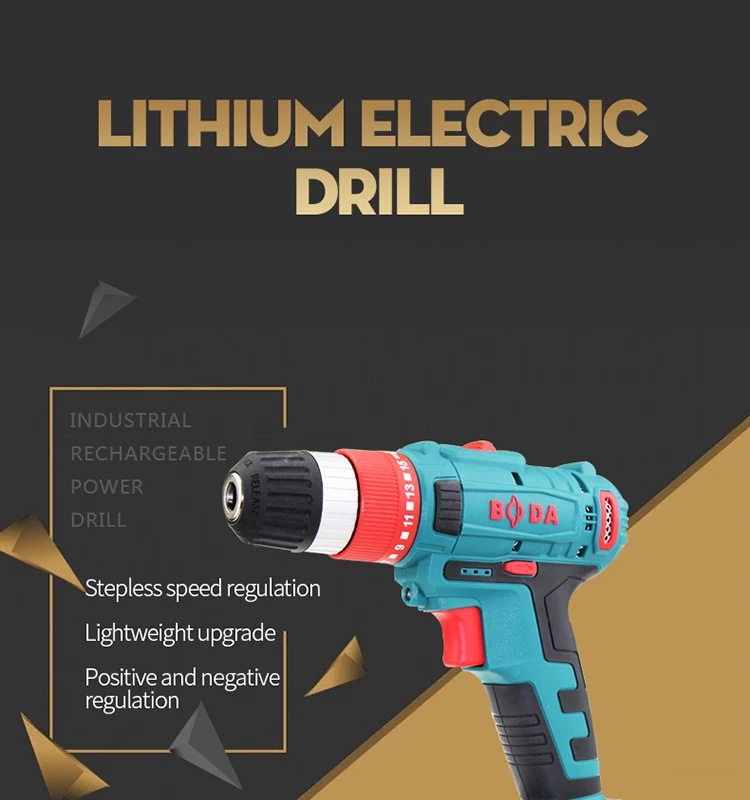 Boda 12v Adjustable Speed Cordless Electric Screwdriver Drill Two Power ...