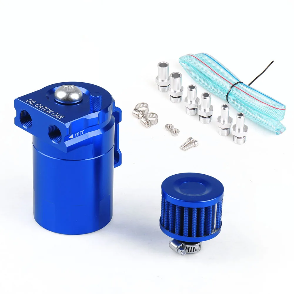 Baffled Aluminum Oil Catch Can Reservoir Tank - Universal