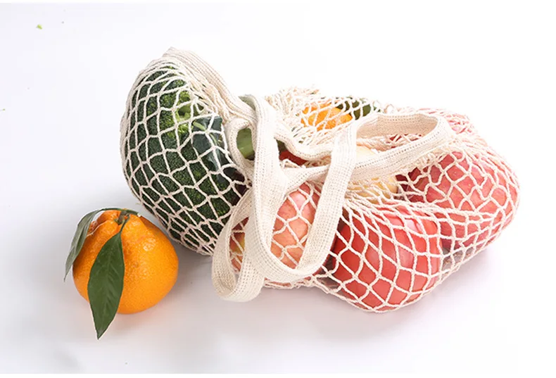 Eco Friendly Food Grade Reusable Grocery Net Bags Cotton Shopping Mesh ...