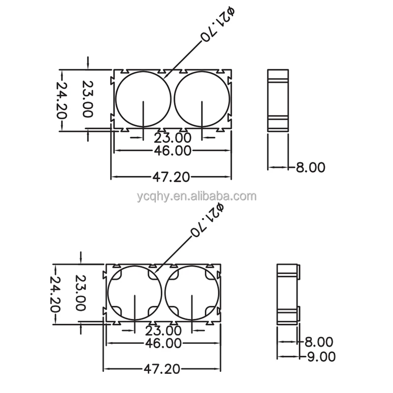 21700 Li-Ion Battery Holder with Anti Vibration Brackets