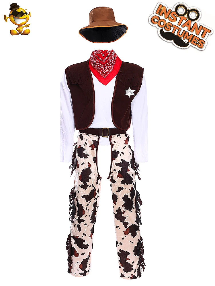 New Cowboy Costume Carnival Party Halloween Role Play Performance ...