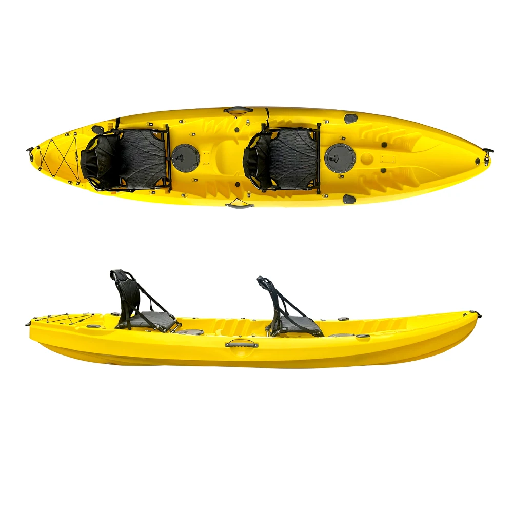 12ft Double Seat Plastic Recreational Tandem Kayaks for 2 Person on Sale
