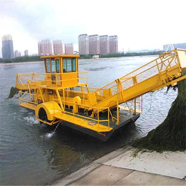 Water Floating Aquatic Weed Cutter Harvester Seaweed Removal Machine ...