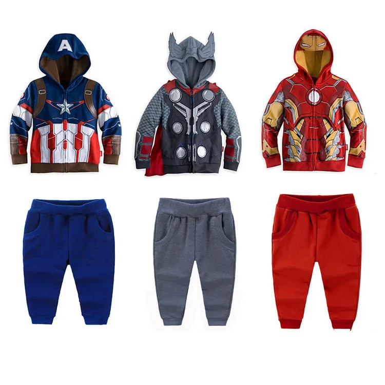 Wholesale Boys Clothing Kids Wears Hooded Sweater Sets Super Hero ...