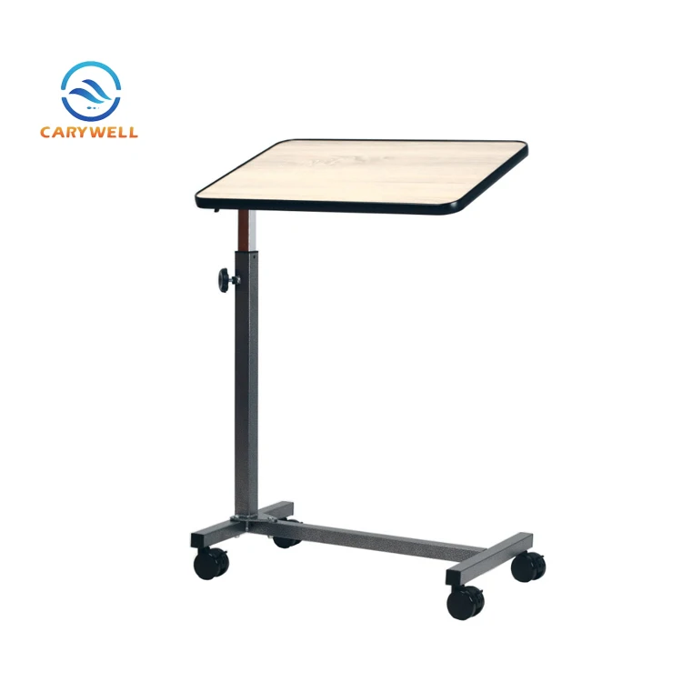 Movable Adjustable Hospital Over Bed Table With Wheels - Buy Over Bed ...