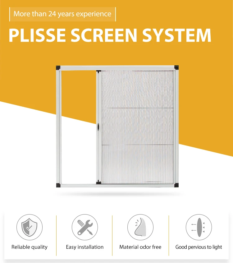 Slide Screen Pleat Trackless Mosquito Net Folding Screen Door - Buy ...