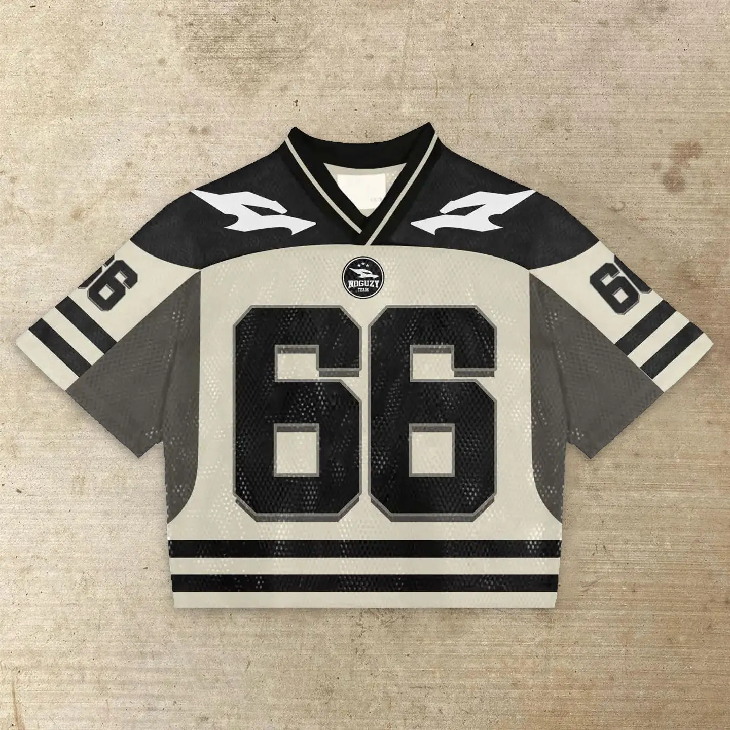 Oversized Knitted Mesh V-Neck Crop Boxy Mesh Football Jersey Men's ...