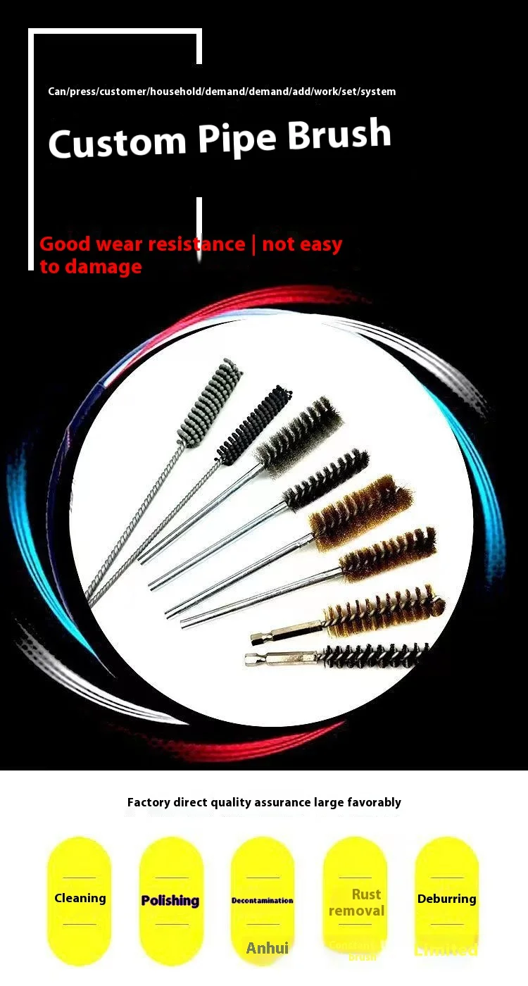 Long Pipe Brush Inner Hole Deburring Rust Removal Electric Grinding ...