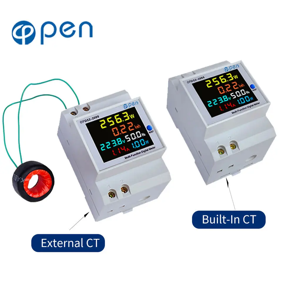 Din Rail AC Monitor - 110V, 220V, 380V Multi-Function Meter