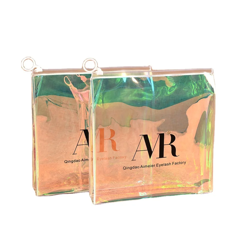pvc transparent mini plastic bag hole hanging ziplock pvc hair makeup ...