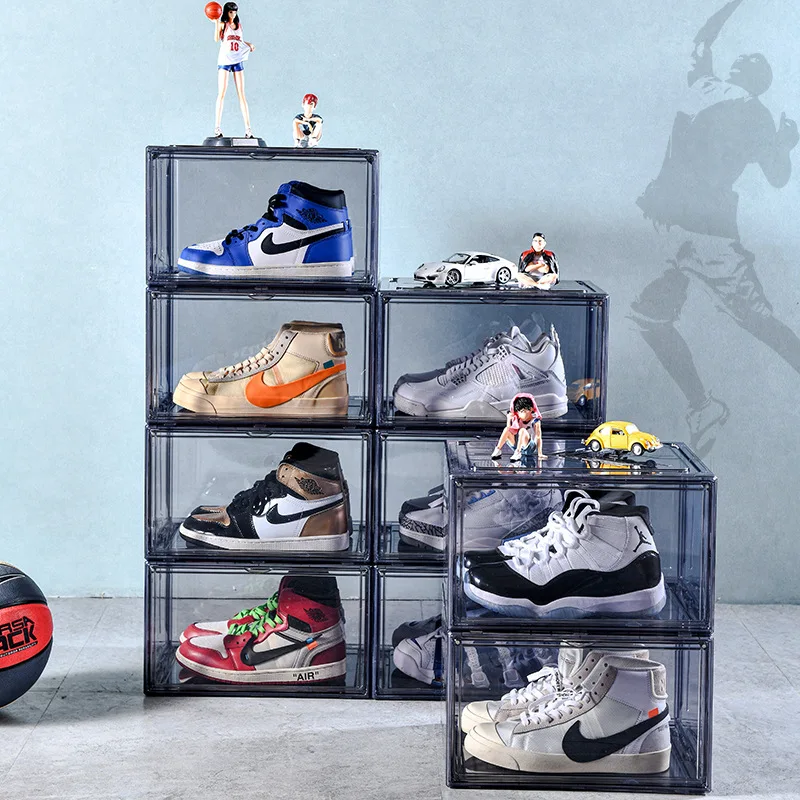 Transparent Plastic Sneaker Stackable Shoe Storage Boxes