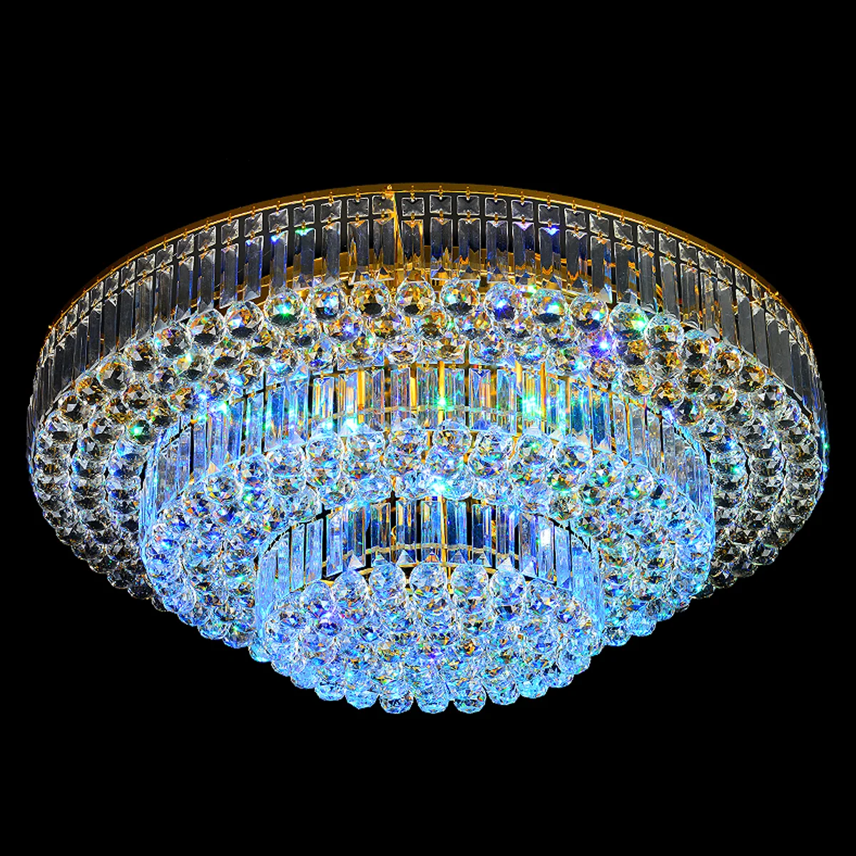Luxury Large Mounted K9 Crystal Led Fancy Decoration Lamp Living Room ...