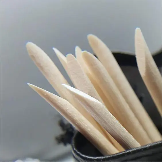 100pcs 4.5 Inch Double Sided Orange Wood Stick for Nails