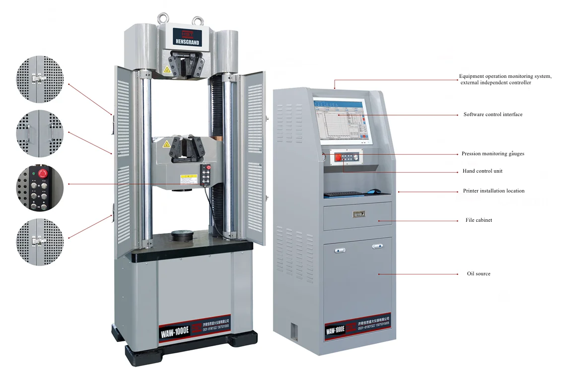 We-300 300kn 30ton Tensile Tester With Preload Testing Rig Load Cell ...