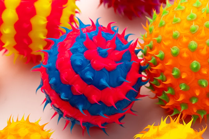 Custom Led Bouncing Balls Flashing Spiky Rubber Bouncing Ball For Kids ...