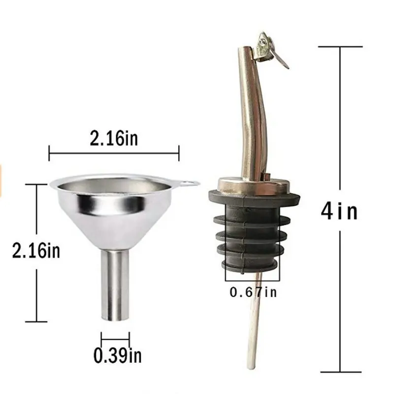 Avertan Oil Spout Pour Set Stainless Steel Bottle and Wine Liquor Dust ...