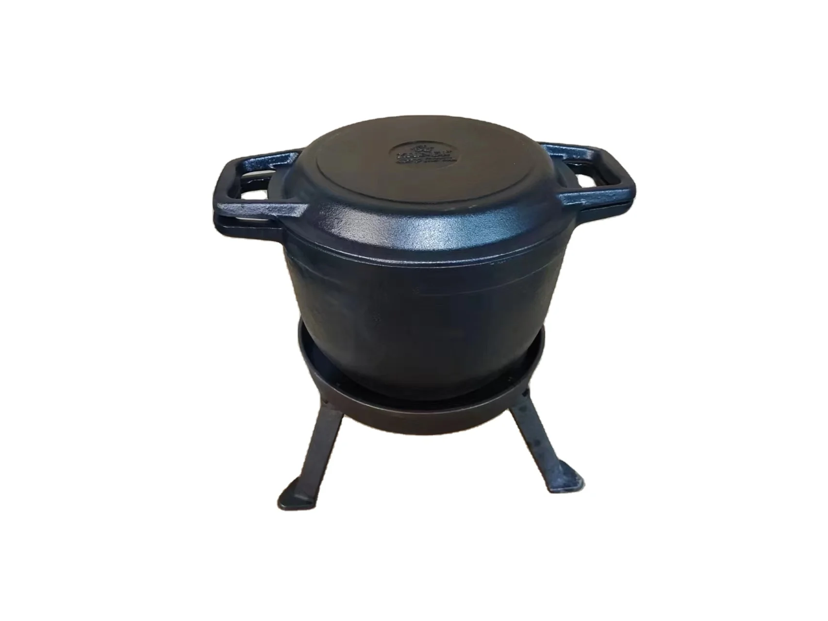 Cast Iron Dutch Oven,8l Outdoor Camping Cooking Pot/casserole Roasting ...