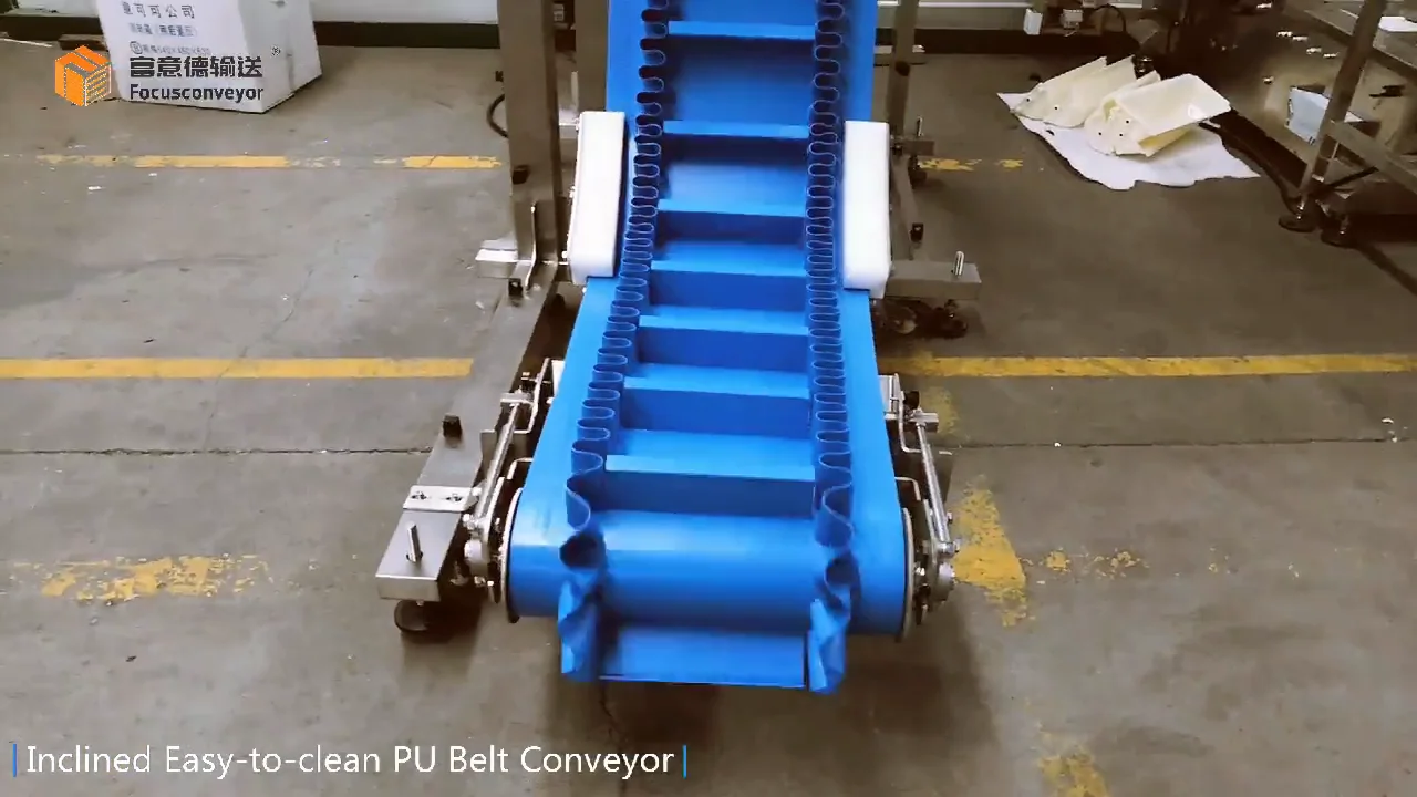 Inclined Easy-to-clean Food Grade Pu Belt Conveyor For Food Industry ...