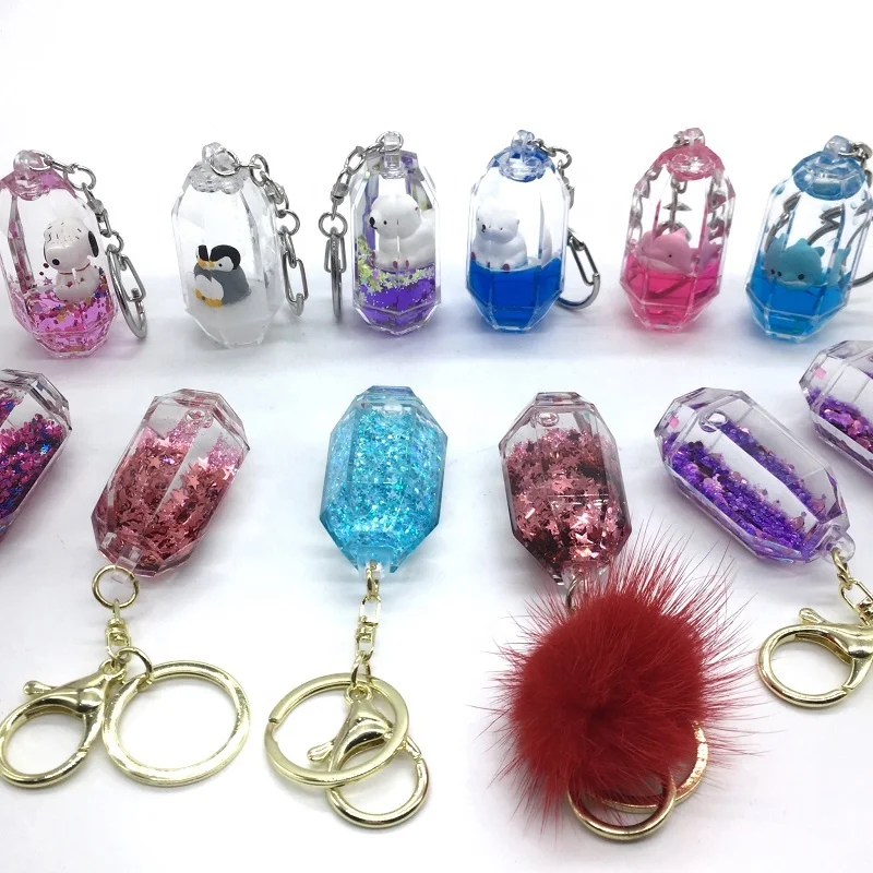 Dream Liquid Key Holder Quicksand Keyrings Floating Pendant Key Chain ...