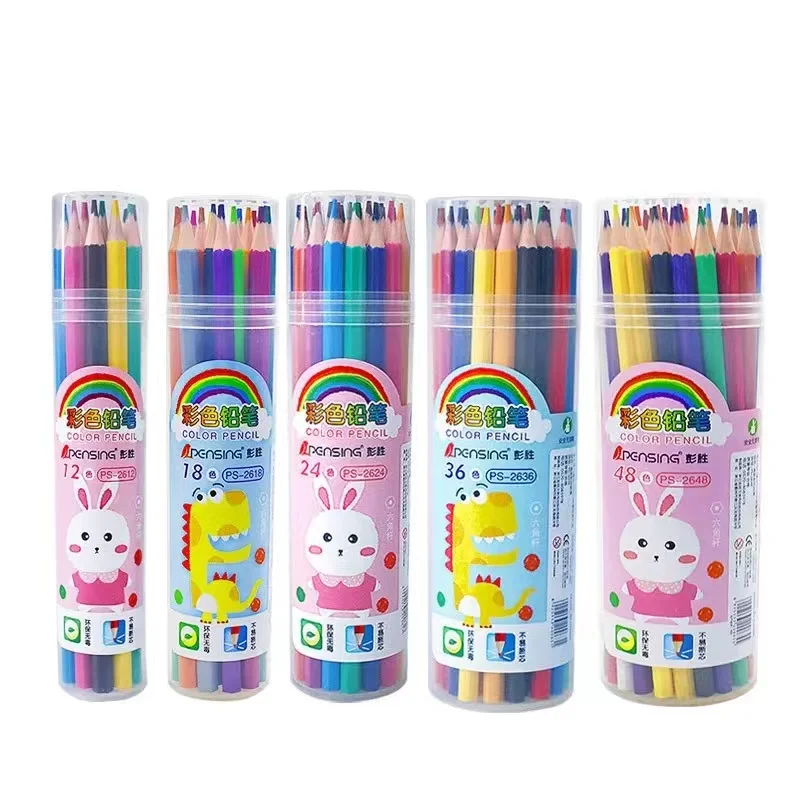 High Quality Wound Packages With Sharpener 12 Color Wooden Pencil ...
