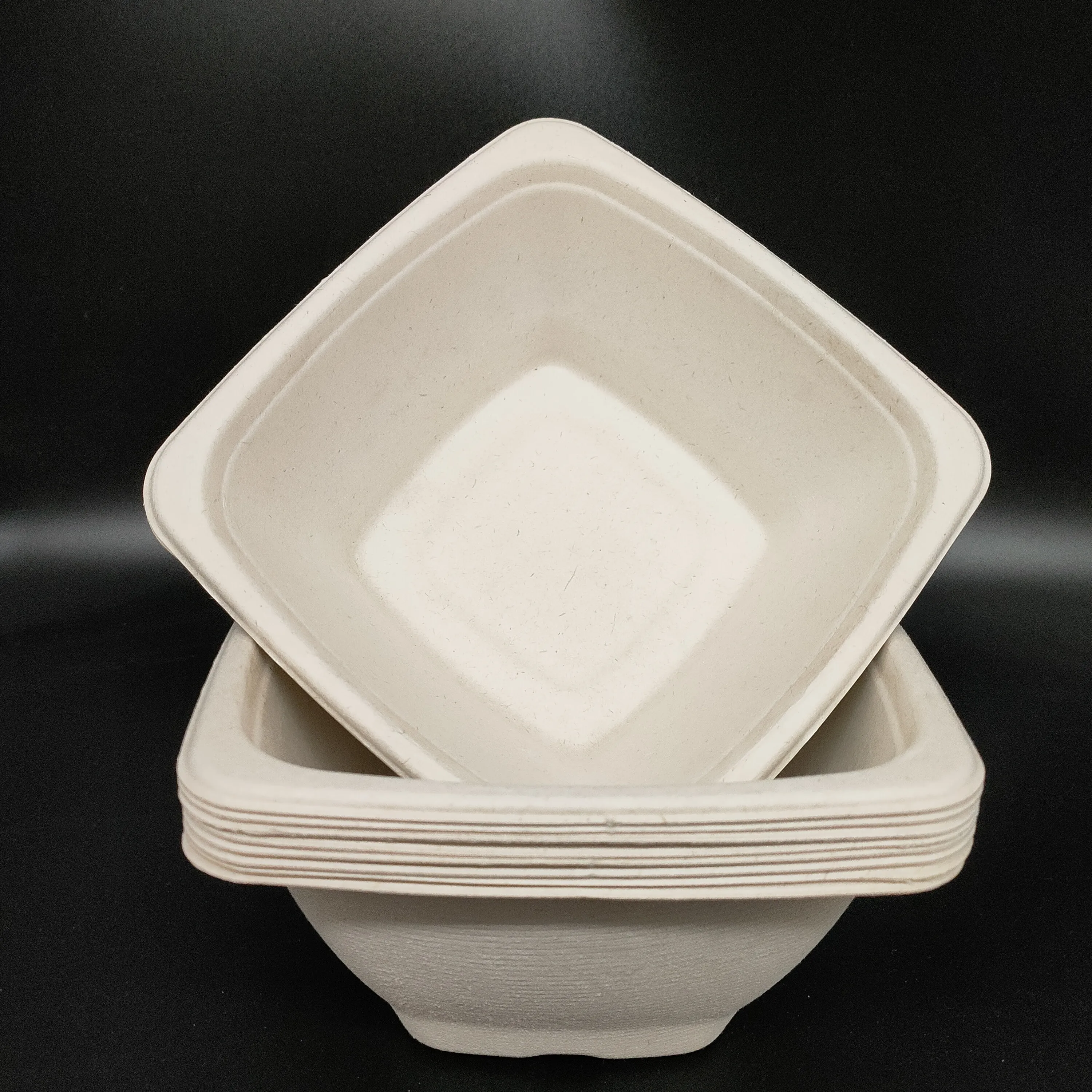 32 Oz 1000ml Square Baggase Noodles Food Container Sugarcane Soup Bowl ...