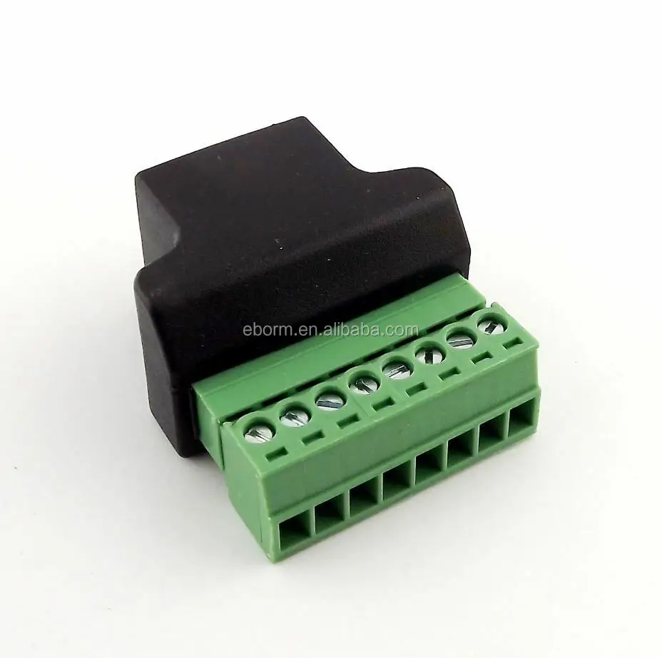 Rj45 Female To 8 Pin Screw Term Block Terminal Connector Cat7 Cat6 ...