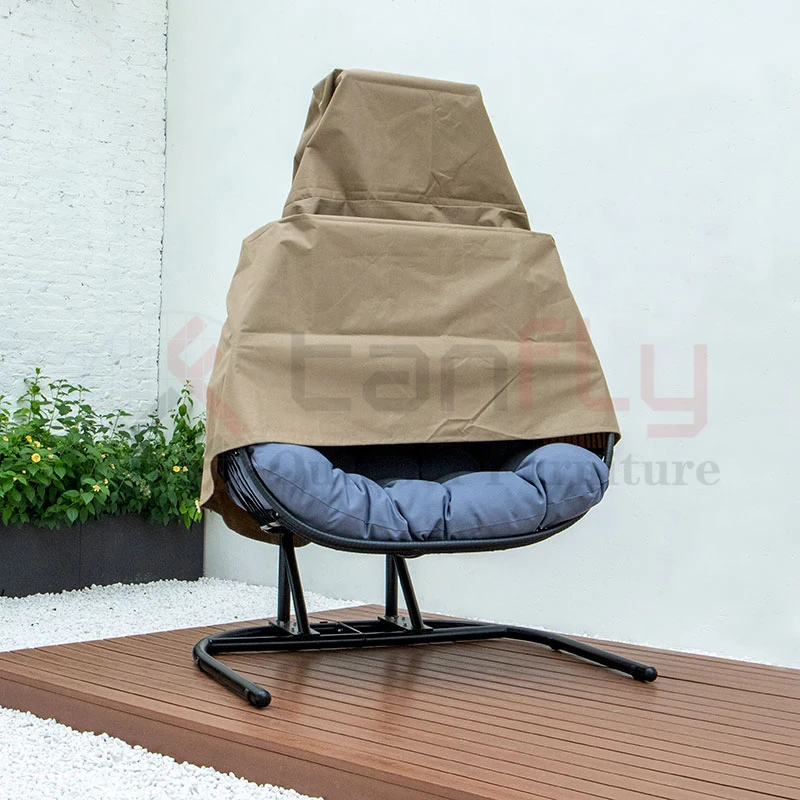 Double Swing Chair - Foldable Rattan Hammock with U-base